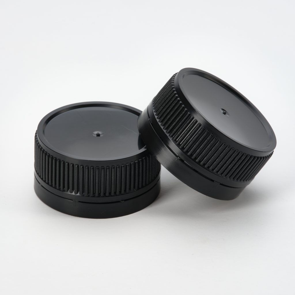 Ribbed Cap 38TT Wadded & Inducted - Black - Synergy Packaging