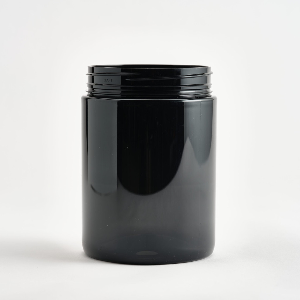 1.1L Wide Mouth Jar 100mm - Black Tint - Synergy Packaging