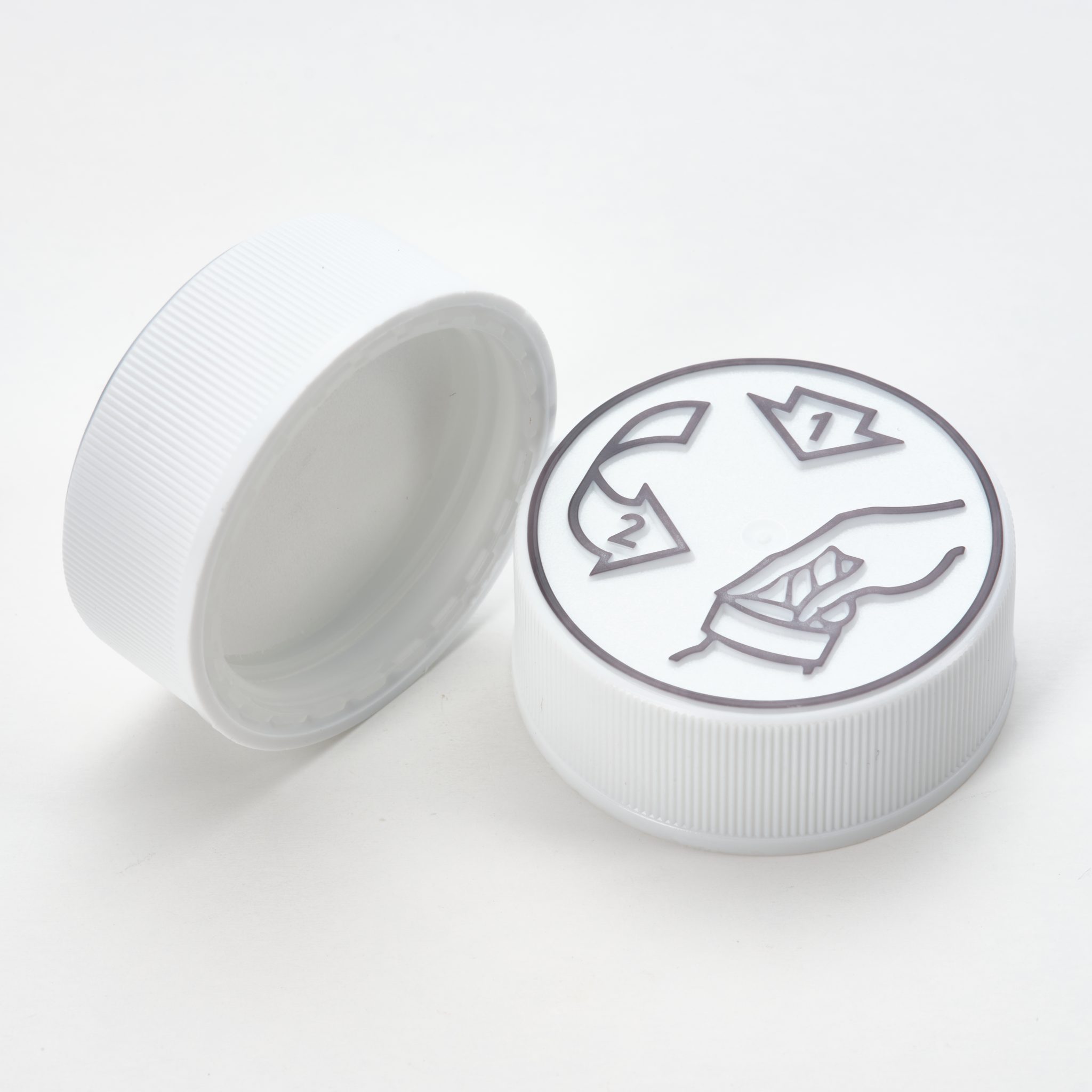 38mm Child Resistant Cap - White - Synergy Packaging