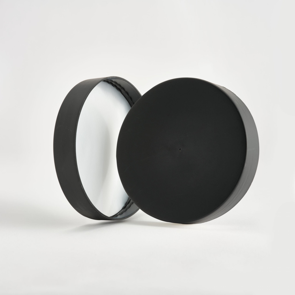 120mm Smooth Screw Cap (Wadded) - Black - Synergy Packaging