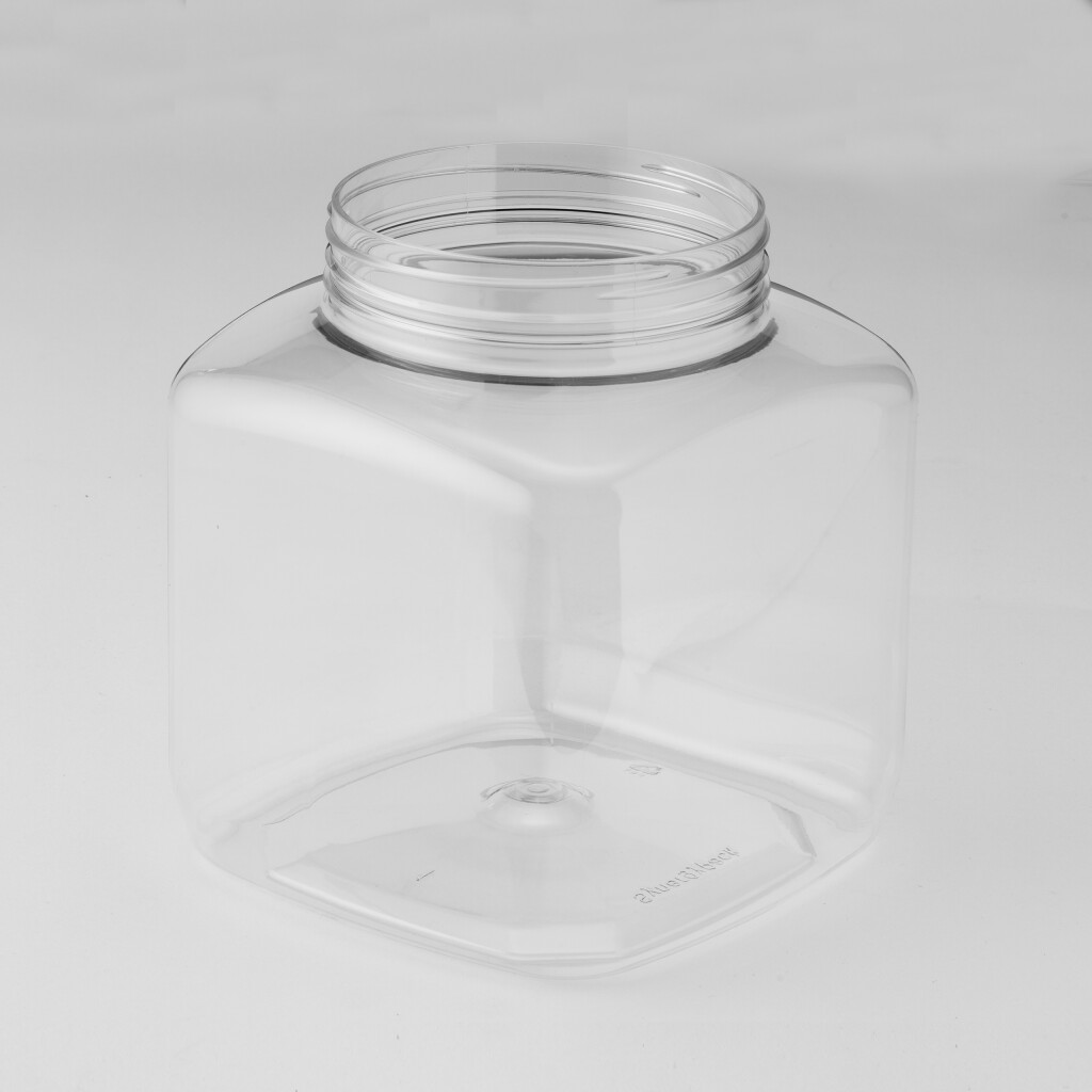 Square 4 Litre Jar 120mm Neck Clear - Synergy Packaging