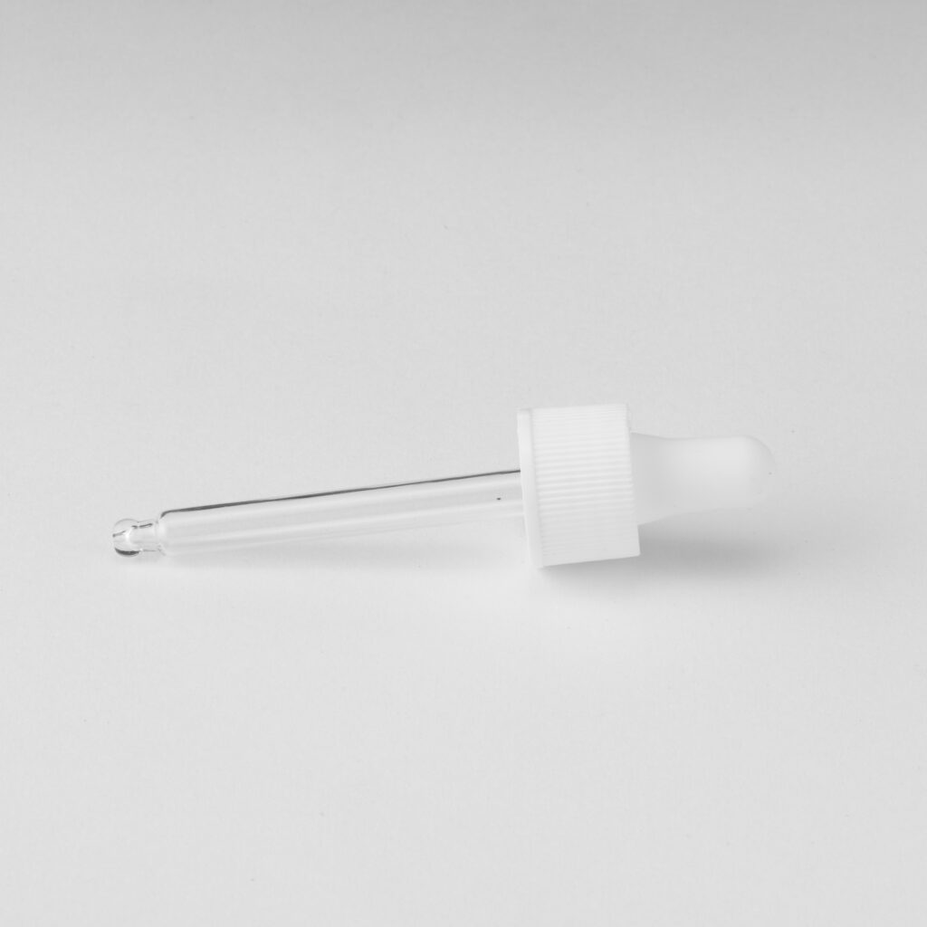 Dropper to Suit 50ml Bottle - Ribbed Wall White - Synergy Packaging
