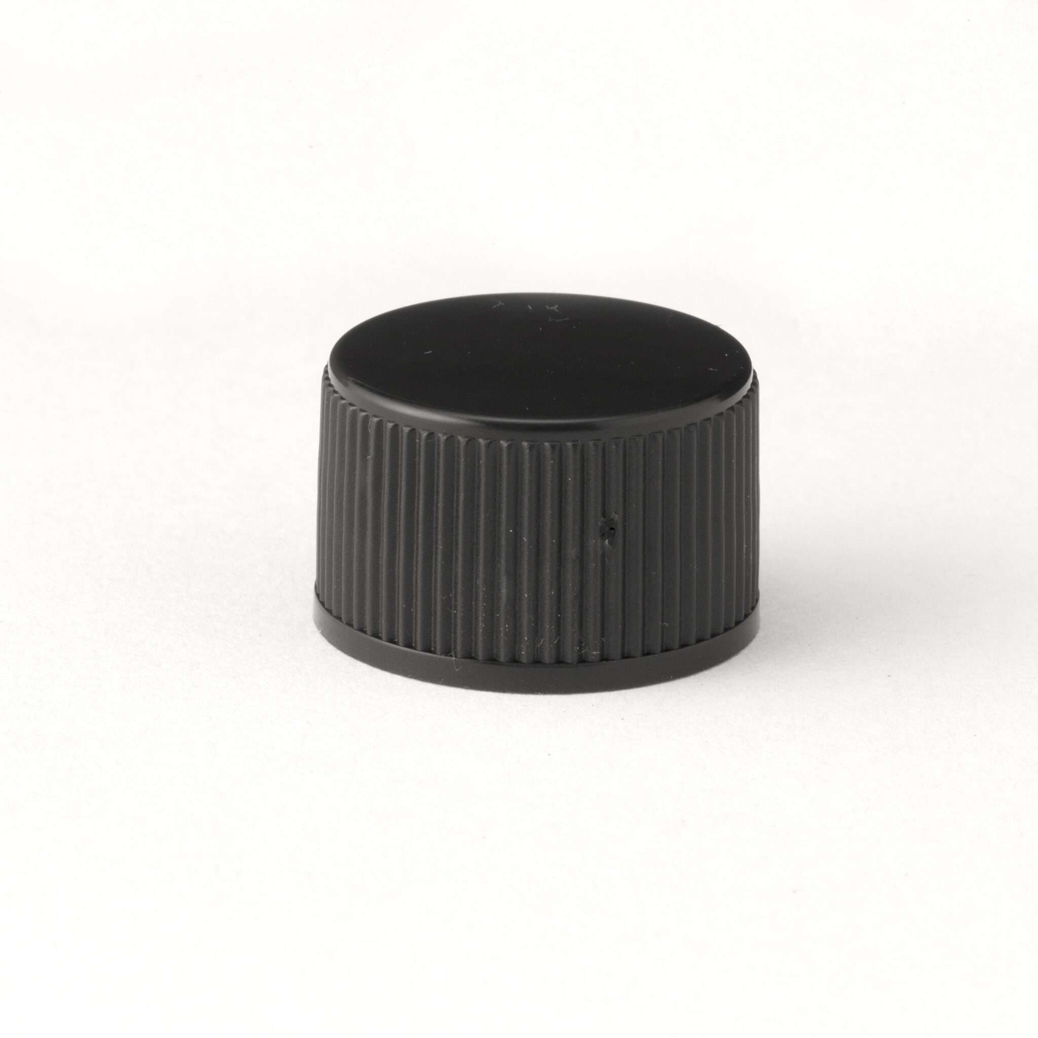 Ribbed Wall Screw Cap with Wad - Black - Synergy Packaging